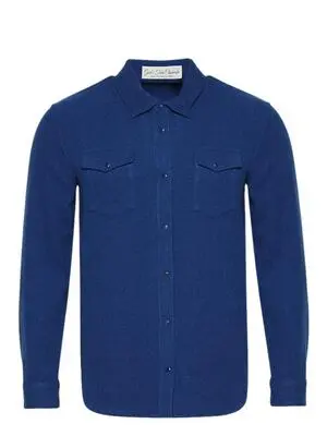 GOD'S TRUE CASHMERE Navy Cashmere Shirt Lapiz Lazuli - Blue