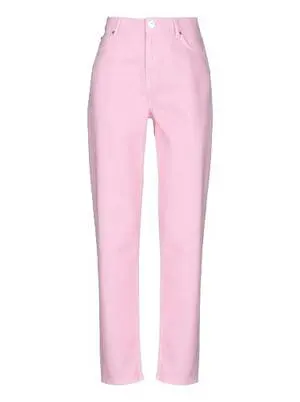 Sandro High-waisted Jeans With Leather Applications - Pink