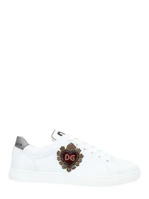 Dolce & Gabbana Leather Sneakers With Logo - White