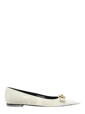 Versace Medusa Leather Ballet Flats - Neutrals