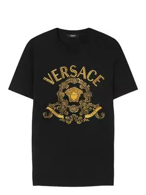 Versace Logo-print Cotton T-shirt - Black