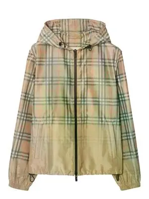 Burberry Gradient Check Hooded Lightweight Jacket - Neutrals