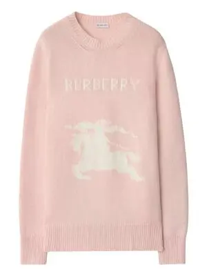 Burberry Equestrian Knight Motif Crew-Neck Sweater Pink
