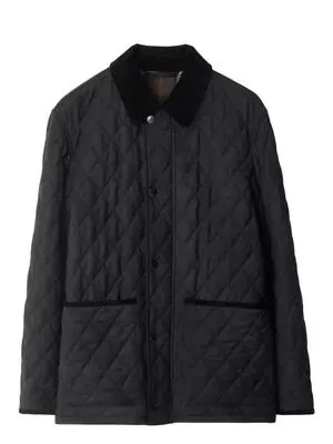 Burberry Quilted Corduroy-collar Jacket - Black