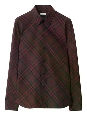 Burberry Check-pattern Cotton Shirt - Red