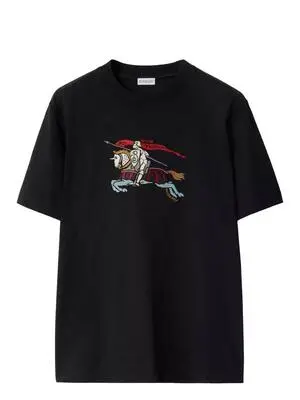 Burberry Equestrian Knight-embroidered T-shirt - Black