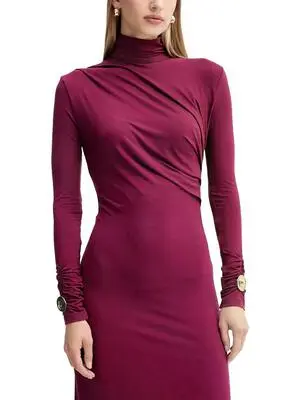 SIMONA CORSELLINI Turtleneck Maxi Dress - Purple