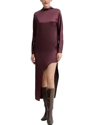 ISABELLE BLANCHE Mock-neck Midi Dress - Purple