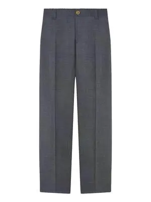 Versace Micro-checked Wool Trousers - Grey