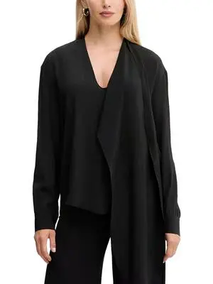 SIMONA CORSELLINI Draped Long-sleeve Top - Black