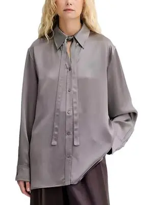 ISABELLE BLANCHE Tie-detail Shirt - Grey