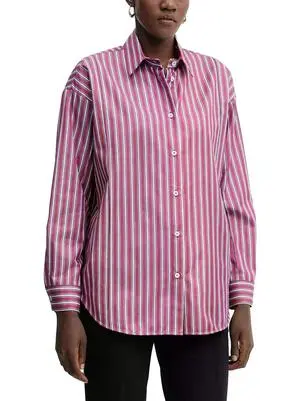 SIMONA CORSELLINI Striped Buttoned Shirt - Red