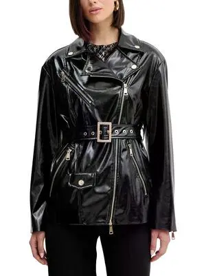 SIMONA CORSELLINI Belted Zip-up Jacket - Black
