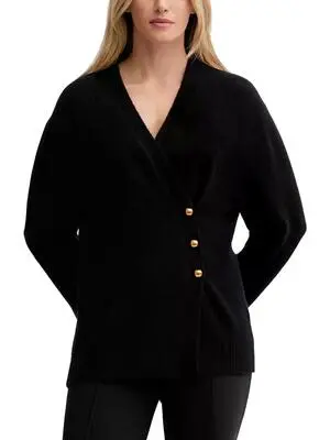ISABELLE BLANCHE Button-up V-neck Cardigan - Black
