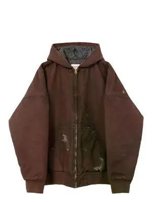 KAMIYA Boro Distressed Hooded Jacket - Brown