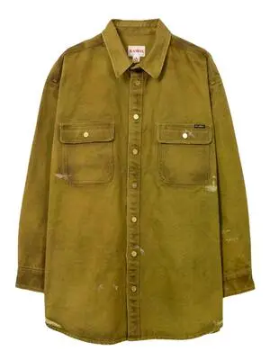 KAMIYA Distressed Pocket Shirt - Yellow