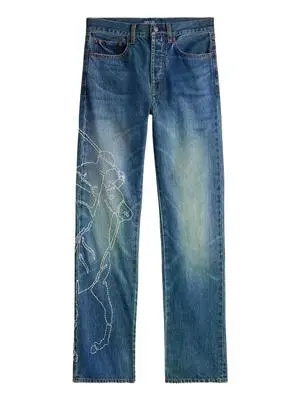 Polo Ralph Lauren Embroidered Straight-leg Jeans - Blue