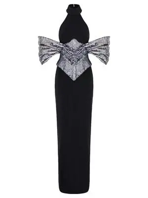 MITILIANE COUTURE Sequin-embellished Corset Maxi Dress - Black
