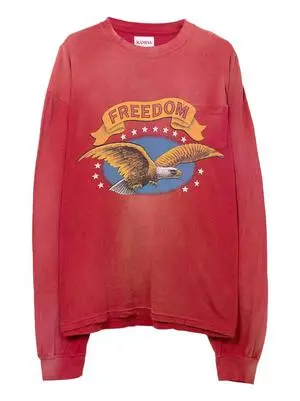 KAMIYA Freedom Distressed Long-sleeve T-shirt - Red