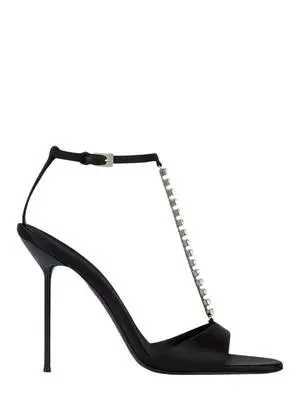 Paris Texas 105mm Lidia Chain Heel Sandals - Black