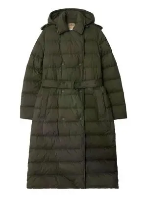 Burberry Double-breasted Belted Puffer Coat - Green