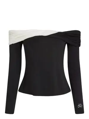 Karl Lagerfeld Off-shoulder Top - Black