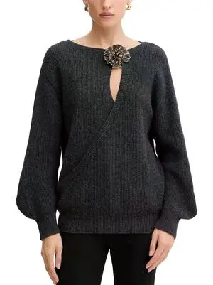 SIMONA CORSELLINI Appliqué-detail Sweater - Grey