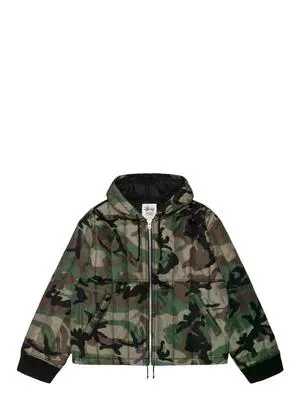 StÜssy Quilted Hooded Jacket - Green
