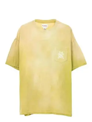 KAMIYA Rose-embellished Pocket T-shirt - Yellow