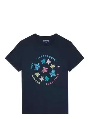 Vilebrequin Crew-neck Cotton T-shirt Blue