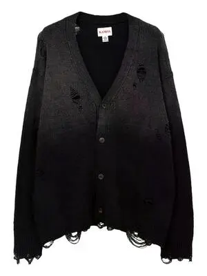 KAMIYA Faded Distressed Cardigan - Black