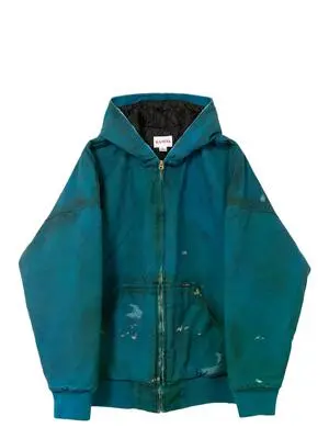 KAMIYA Distressed Zip-up Jacket - Blue