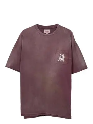 KAMIYA Rose-print Pocket T-shirt - Brown