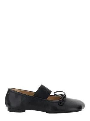 MAISON MARGIELA Leather Ballerina Shoes - Black