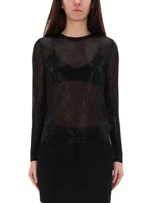Michael Kors Top With Rhinestones - Black