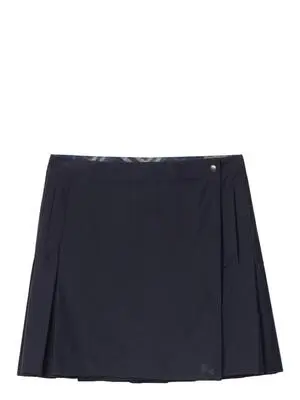 Burberry Pleated Stretch Nylon Mini Skirt - Silhouette Blue