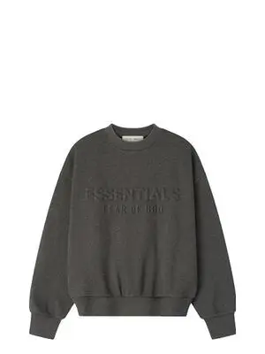 Fear Of God Essentials Embossed Crewneck Sweatshirt - Charcoal Heather