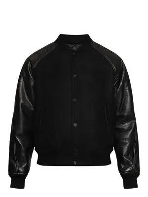 Givenchy Wool And Lambskin Leather Bomber Jacket - Black