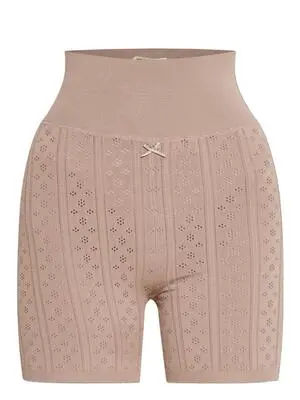 JW Anderson High-waisted Openwork Knit Shorts - Beige