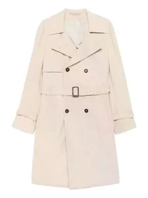 Eleventy Belted Double-breasted Coat - Neutrals