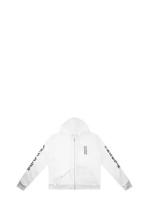 Chrome Hearts Vertical-logo Zip-up Hoodie - White
