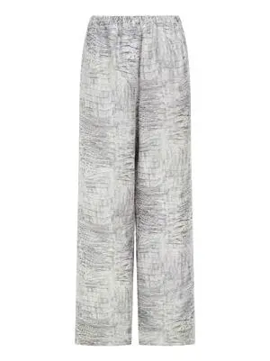 FERRAGAMO Animal-print Elastic-waistband Trousers - Grey