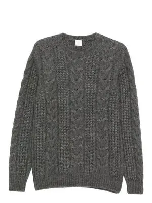 Eleventy Cable-knit Round-neck Sweater - Grey