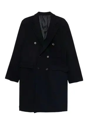 Eleventy Double-breasted Button Coat - Blue