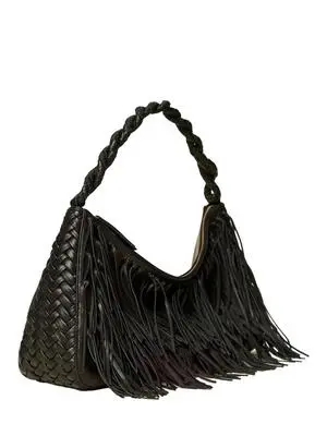TWINSET Liliane Fringe Shoulder Bag - Black