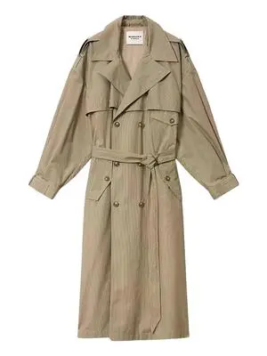 MARANT ETOILE Chilma Striped-pattern Coat - Neutrals