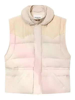 MARANT ETOILE Olfa Corduroy-detail Padded Gilet - Neutrals