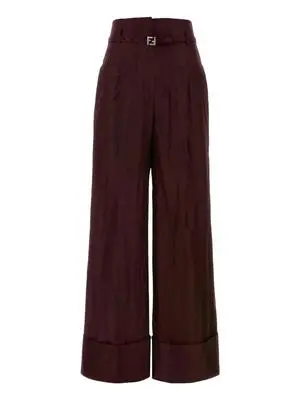 Fendi Taffeta-buckle Trousers - Red