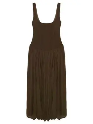 Simkhai Jamie Square-neck Midi Dress - Brown
