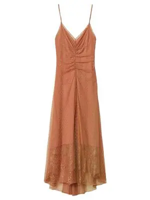 TWINSET Point D'esprit Maxi Dress - Brown